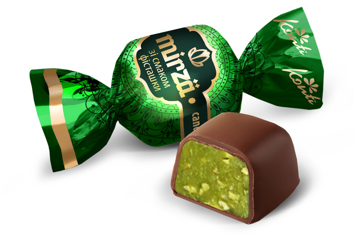 Цукерки «Mirza» зі смаком фісташки — «КОНТІ» — Кондитерський бренд